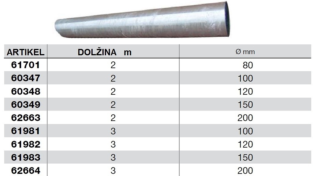 Sesalne cevi pocinkane | Agritehnika d.o.o.